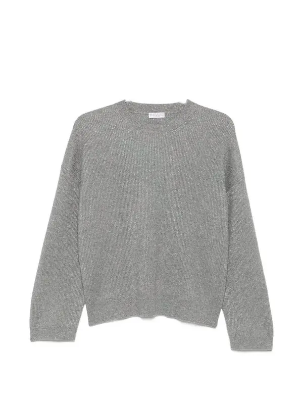 Brunello Cucinelli Ribbed-knit Metallic-thread Sweater