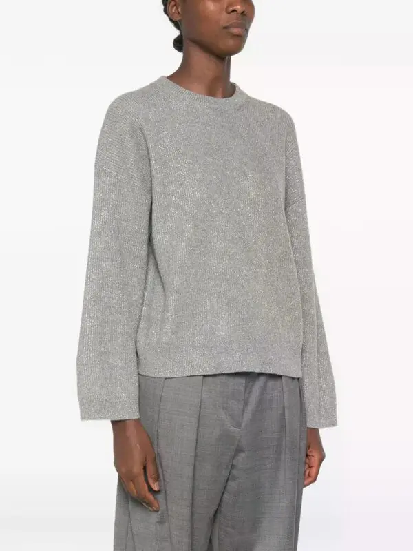 Brunello Cucinelli Ribbed-knit Metallic-thread Sweater