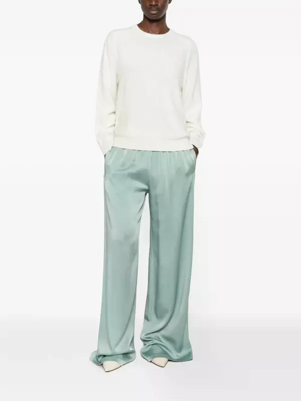 Fabiana Filippi Satin Wide-leg Trousers - Green