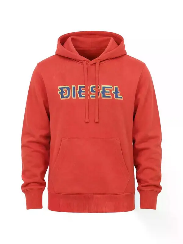 DIESEL® Logo-print Brushed-cotton Hoodie