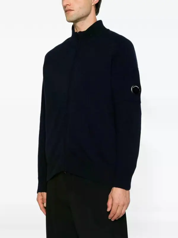 C.P. COMPANY Lens Detail Zip-up Cardigan - Blue