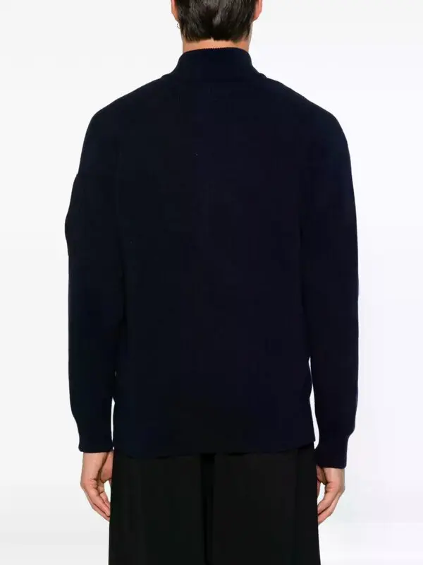 C.P. COMPANY Lens Detail Zip-up Cardigan - Blue