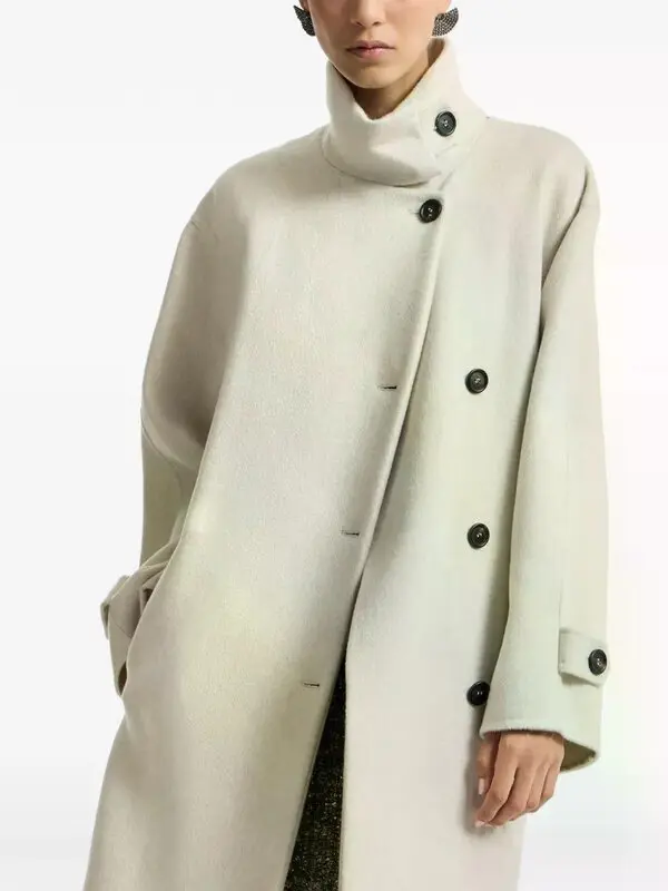Brunello Cucinelli Hand-crafted Cashmere-beaver Double Cloth Coat With Monili Embellishment