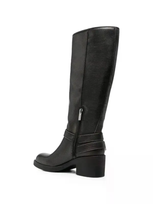 Guess Buckle-detail Leather Knee-high Boots