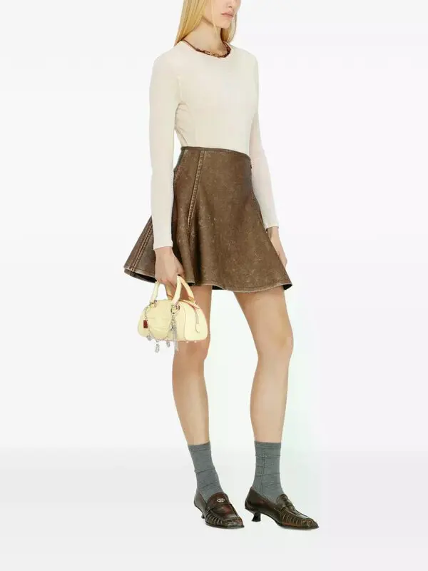 DIESEL® Flared Miniskirt In Bonded Material