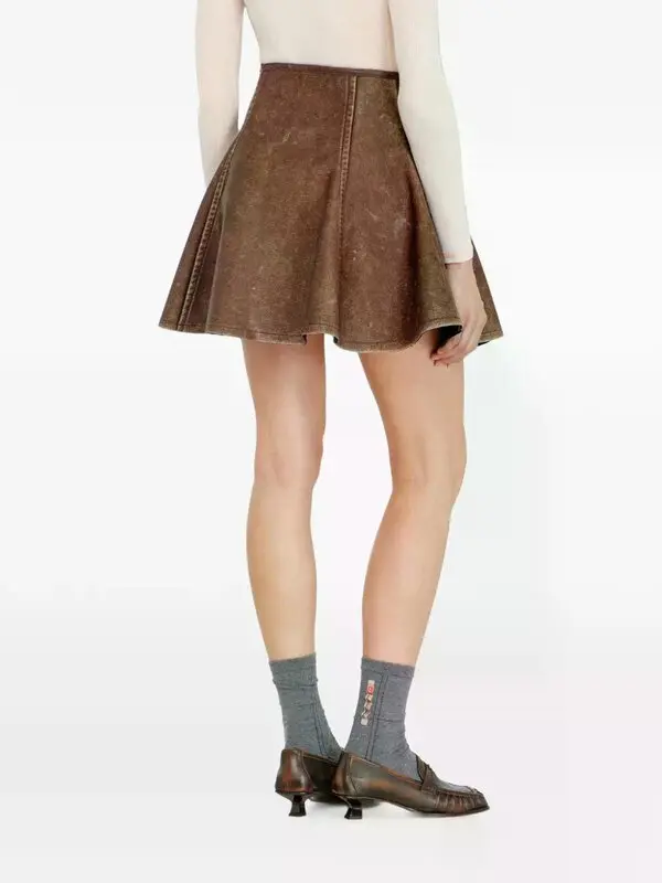 DIESEL® Flared Miniskirt In Bonded Material