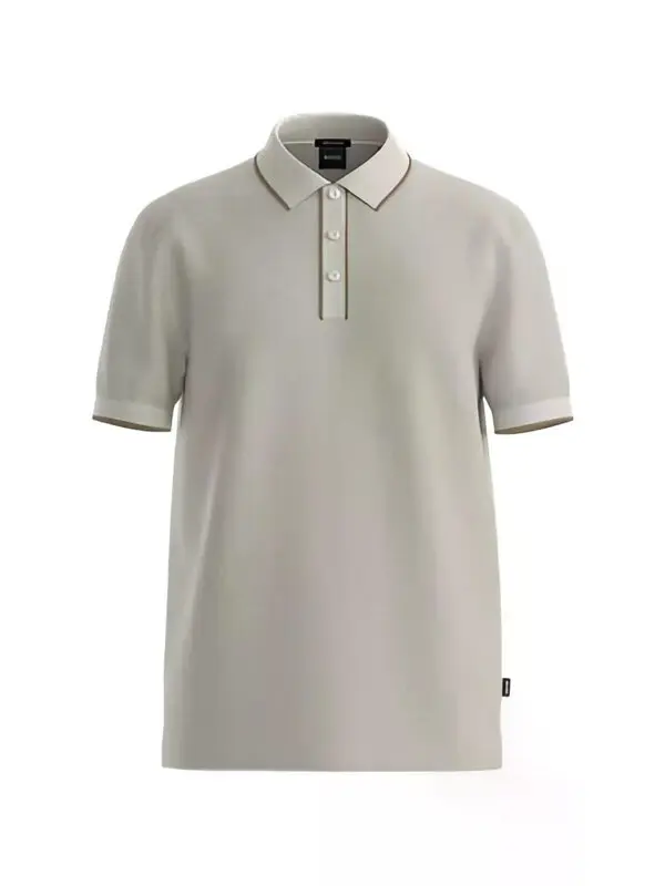 BOSS Tipped Regular-fit Polo Shirt - Neutrals