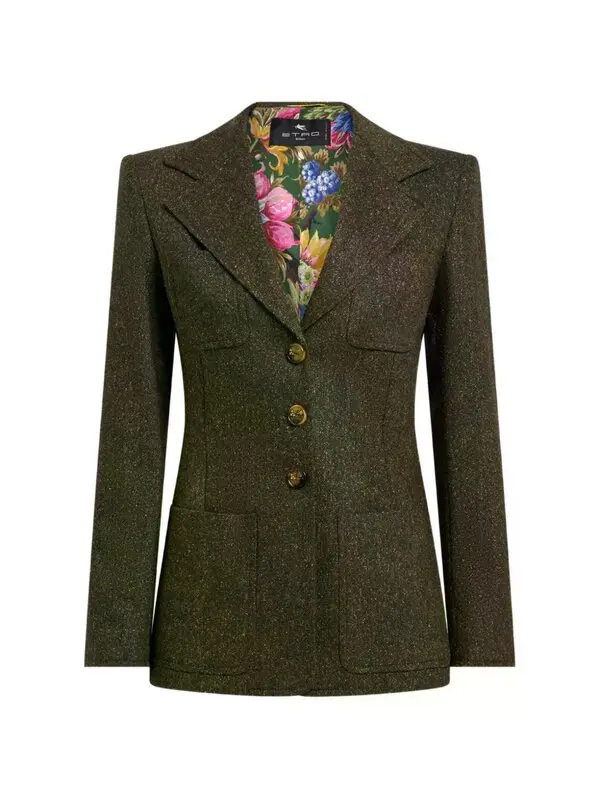 Etro Single-breasted Wool-blend Jacquard Jacket