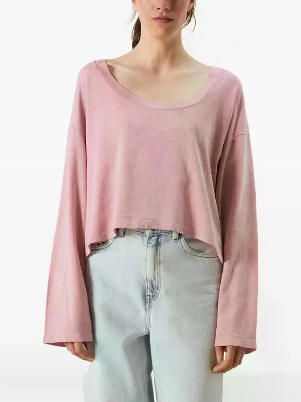 American Vintage Pojy U-neck Long-sleeve T-shirt - Pink