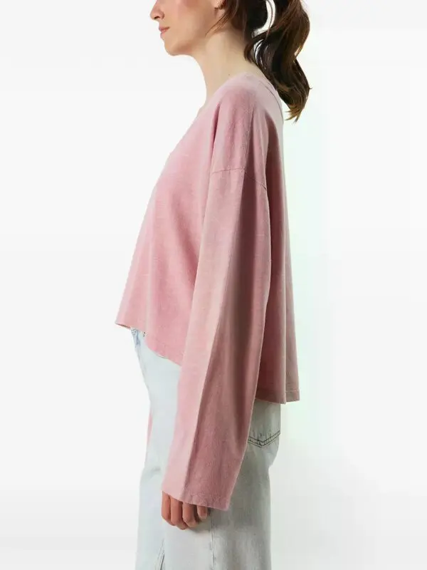 American Vintage Pojy U-neck Long-sleeve T-shirt - Pink