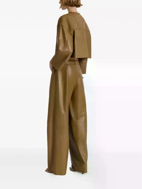 Alberta Ferretti Panelled Leather Trousers