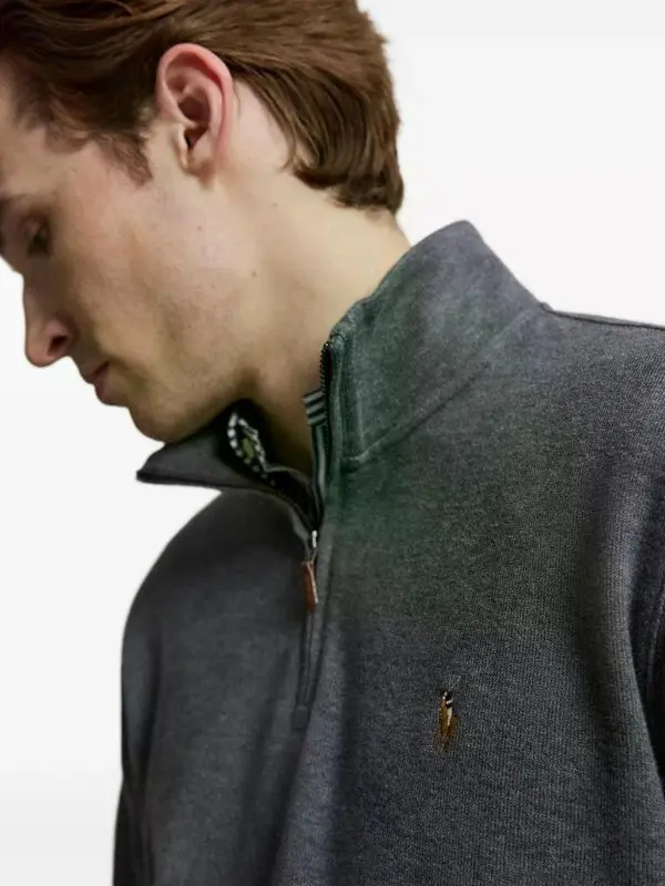 Polo Ralph Lauren Estate Rib Quarter-zip Sweater - Grey