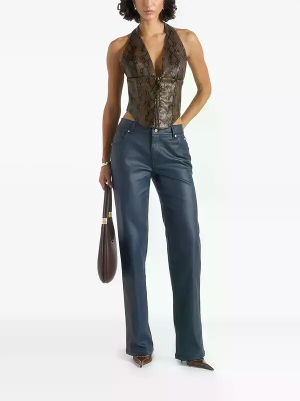 Manière De Voir Maniere De Voir Indigo Wax-effect Trousers