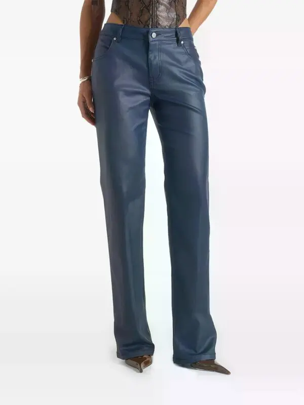 Manière De Voir Maniere De Voir Indigo Wax-effect Trousers