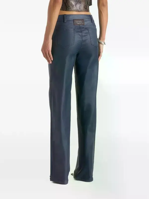 Manière De Voir Maniere De Voir Indigo Wax-effect Trousers