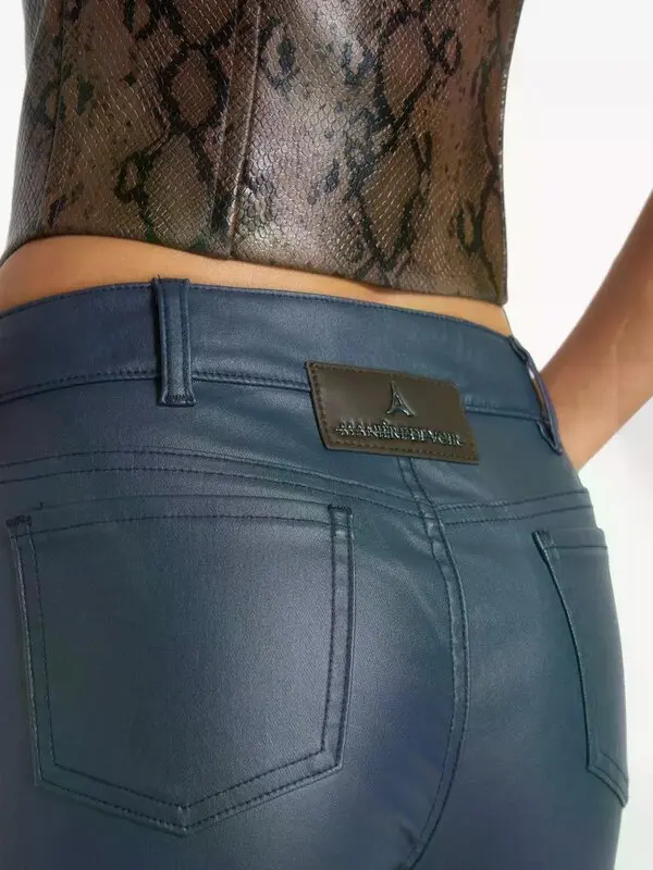 Manière De Voir Maniere De Voir Indigo Wax-effect Trousers