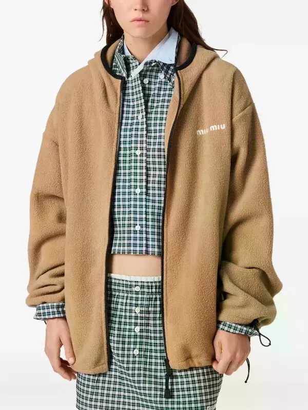 Miu Miu Cotton Fleece Zipper Hoodie