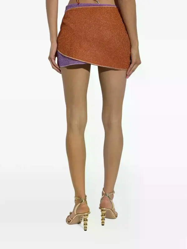 Oseree Lurex-thread Wrap-style Skirt