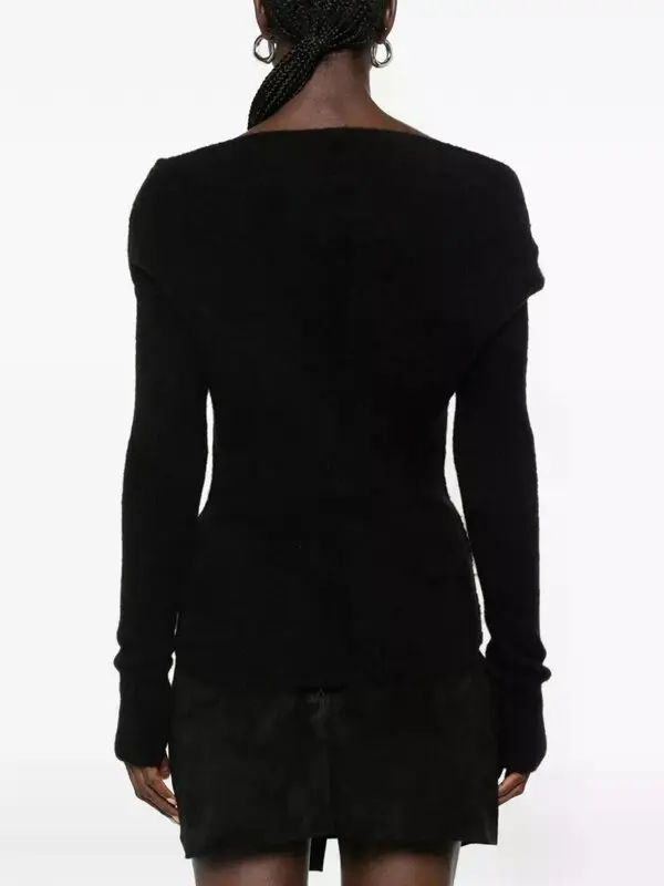 Rick Owens Off-shoulder Ribbed-knit Sweater