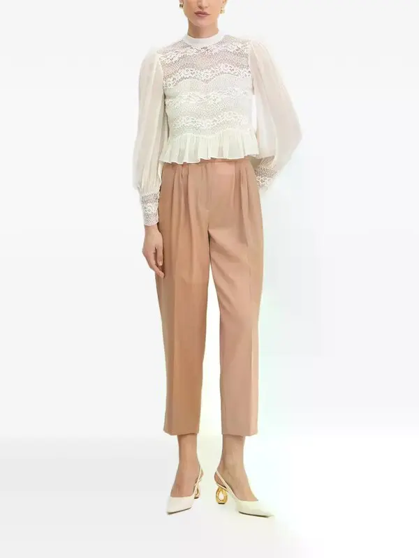 TWINSET Lace-panelled Ruffled Top