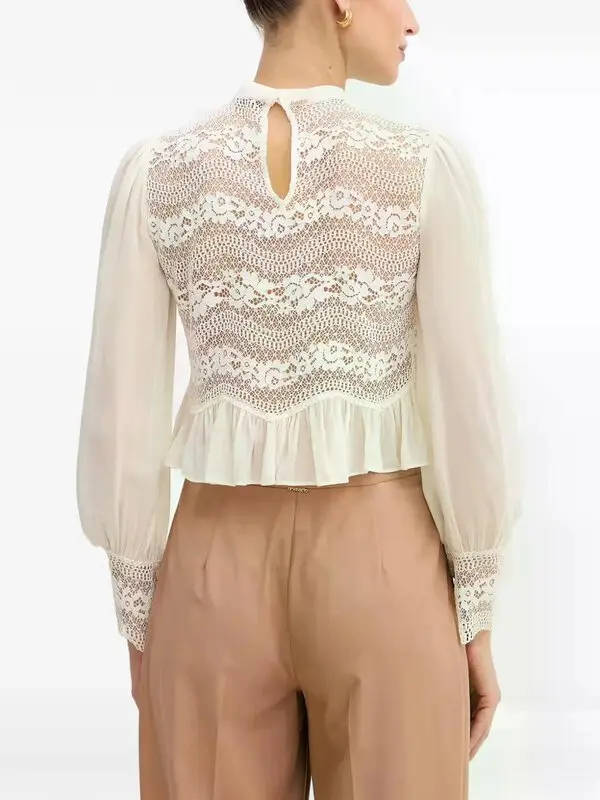 TWINSET Lace-panelled Ruffled Top