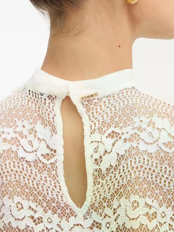 TWINSET Lace-panelled Ruffled Top