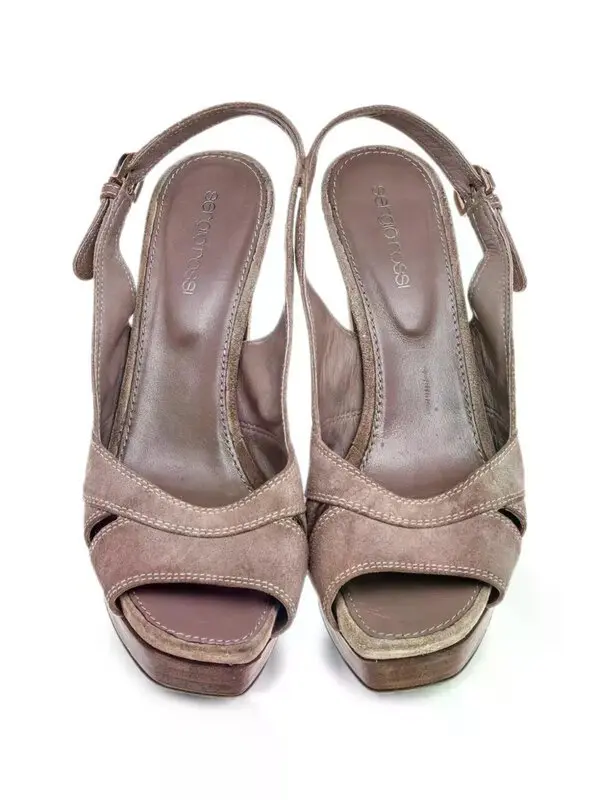 SERGIO ROSSI Peep-toe Slingback Sandals