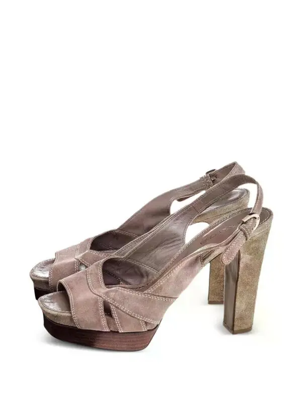 SERGIO ROSSI Peep-toe Slingback Platform Sandals