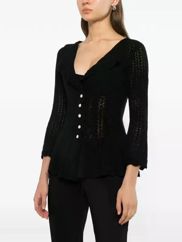 FETICO Bouclé Lace Cardigan