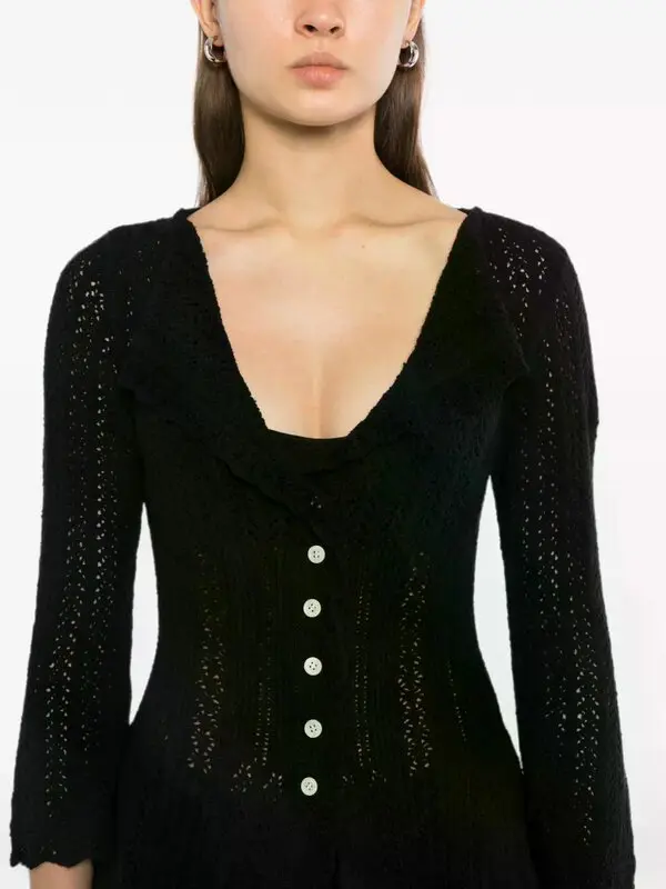 FETICO Bouclé Lace Cardigan
