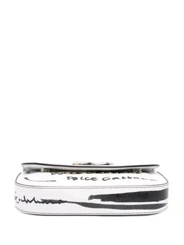 Dolce & Gabbana Small Calfskin Millennial Graffiti Crossbody Bag - White