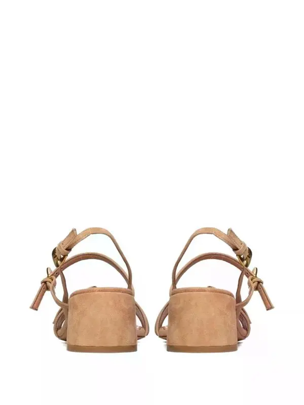 POCHE PARIS Buckle-embellished Block-heel Sandals