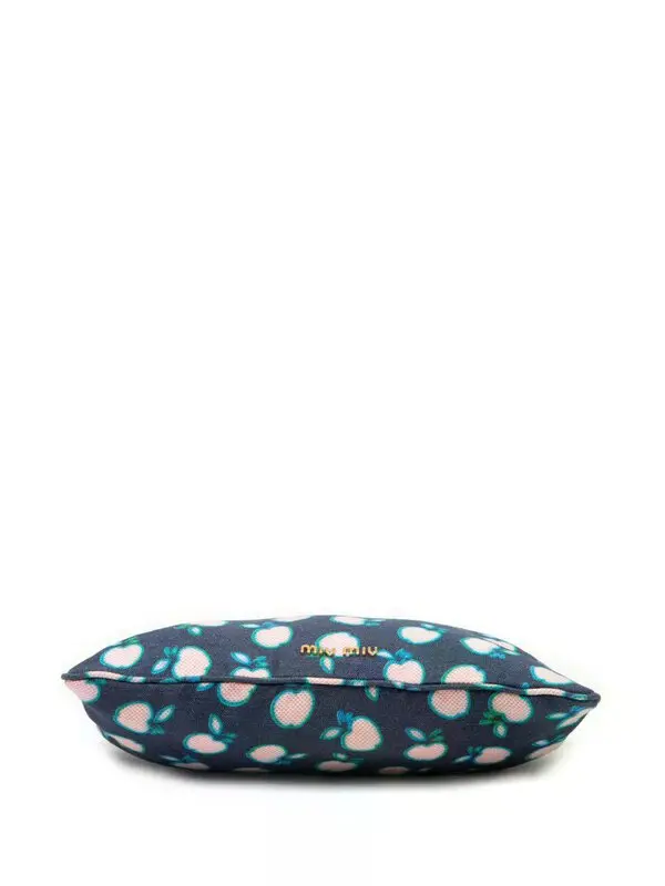 Miu Miu 2010-2026 Canvas Apple Print Frame Flat Pouch Clutch Bag