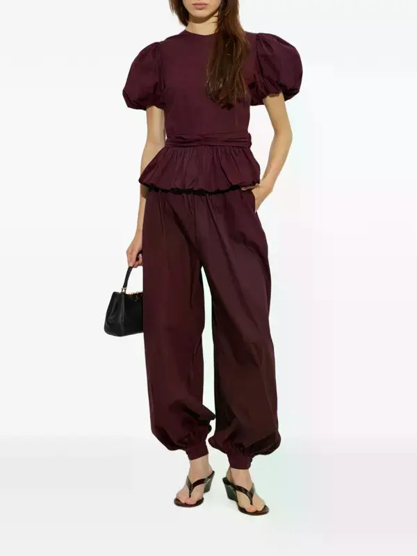 ROTATE BY BIRGER CHRISTENSEN Gathered-cuff Loose-fit Trousers