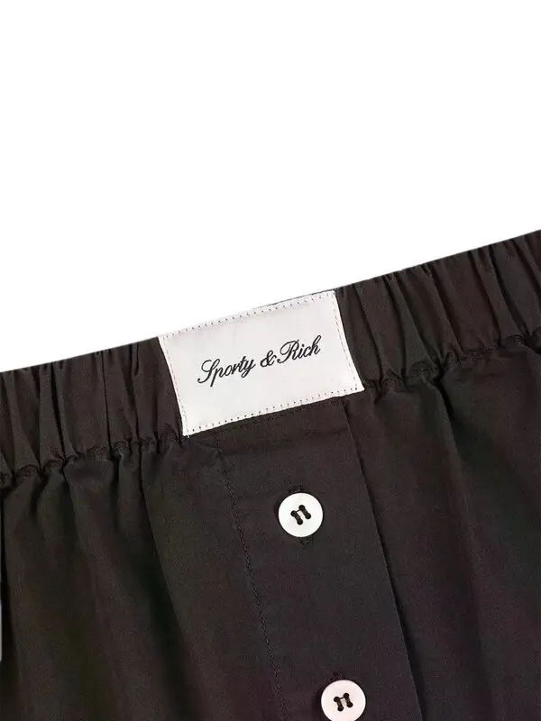 SPORTY & RICH Signature Logo-patch Button-detail Shorts