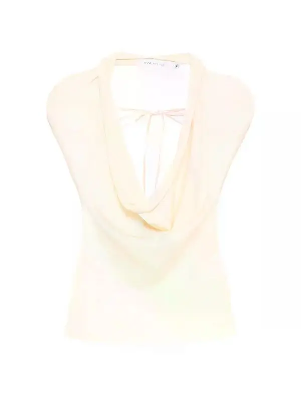 AYA MUSE Halterneck Tie-fastening Top - Neutrals