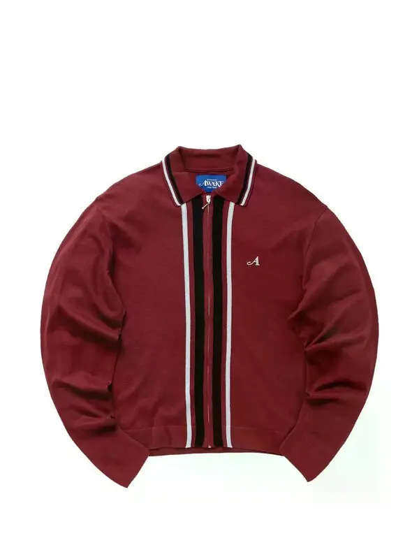 AWAKE NY Zip-up Striped Cardigan