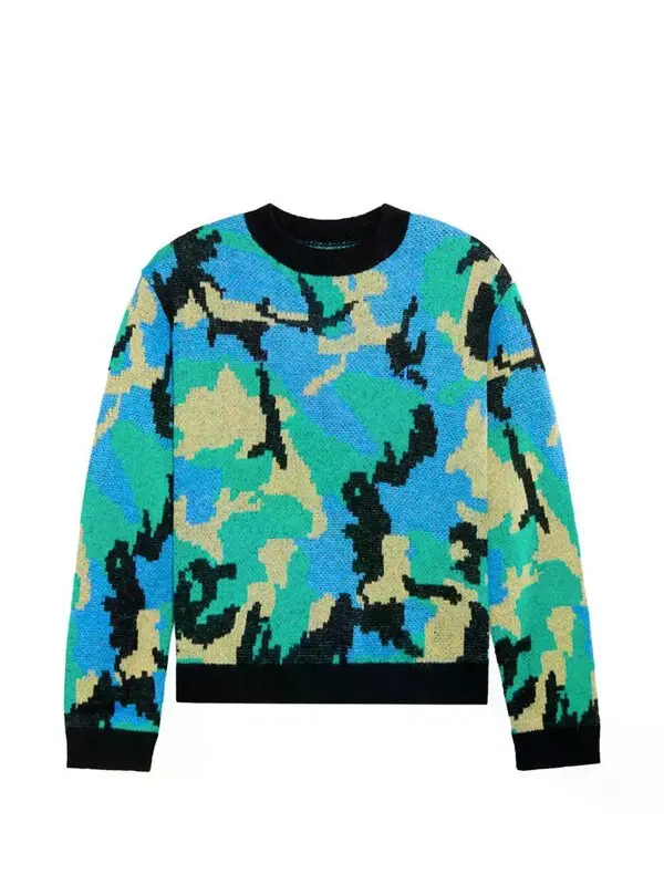 AWAKE NY Camouflage Knit Crewneck Sweater