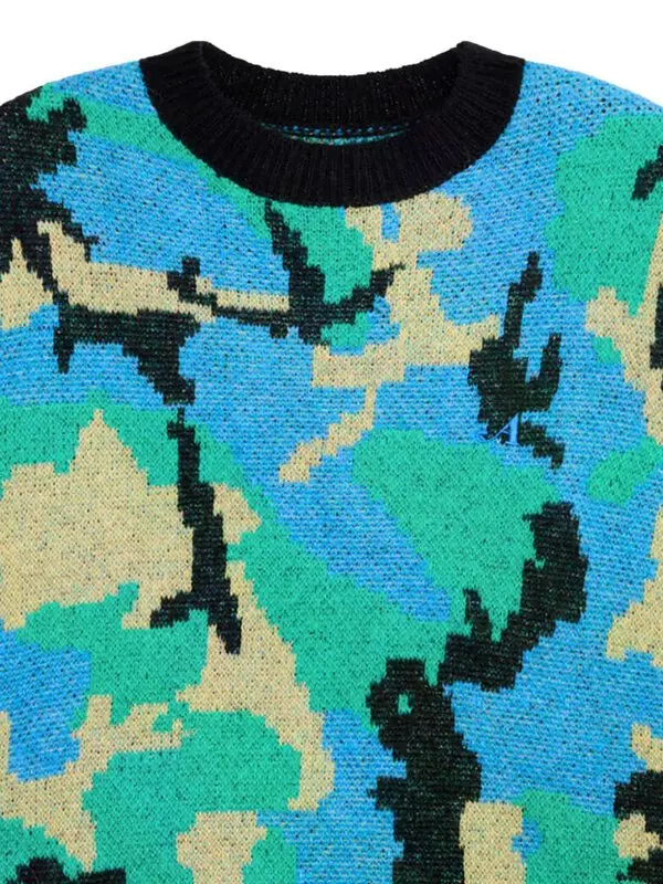 AWAKE NY Camouflage Knit Crewneck Sweater