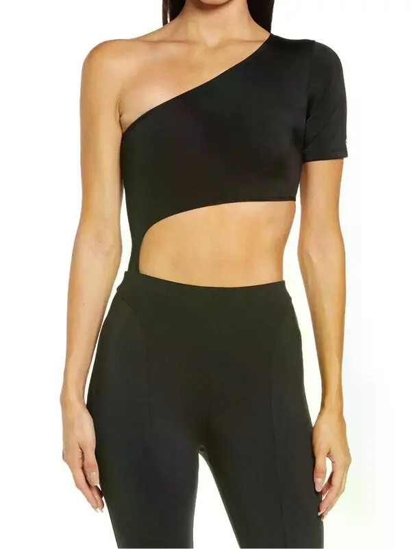 Alo Yoga One-shoulder Bodysuit With Cut-out Detail - Black