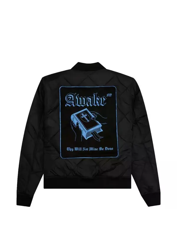 AWAKE NY Quilted Patch Bomber Jacket
