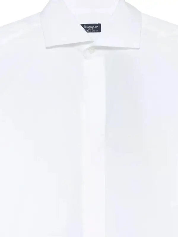FINAMORE 1925 Spread-collar Concealed-front Cotton Shirt