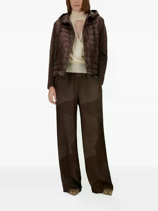 Herno Hooded Down Jacket With Wool Sleeves