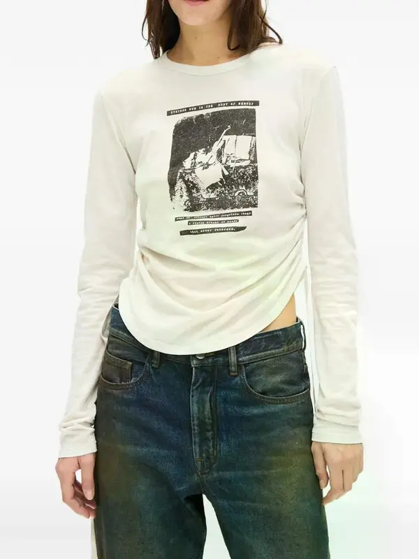 ANN DEMEULEMEESTER Dot Graphic-print Ruched Top