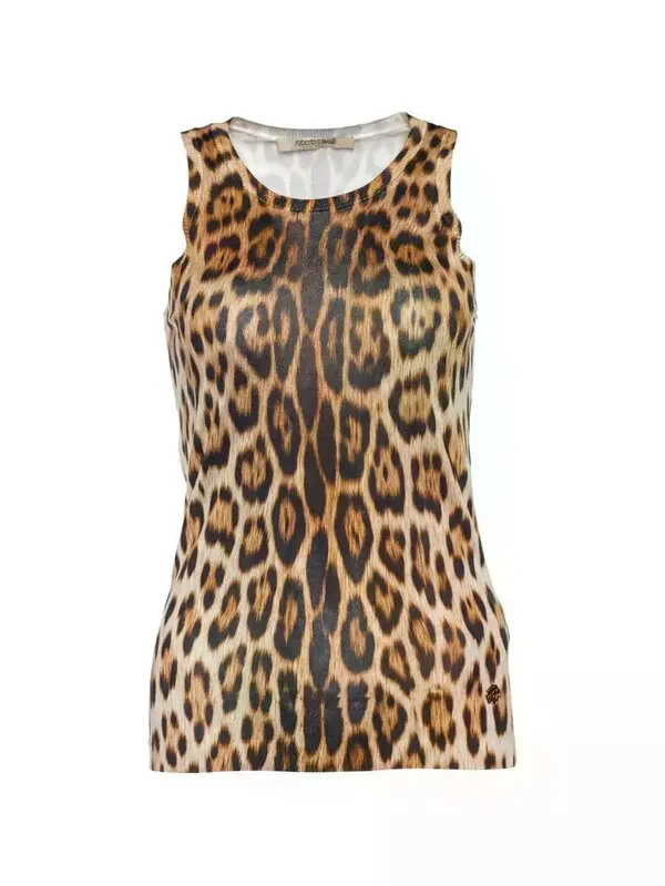 Roberto Cavalli Leopard-print Knit Tank Top