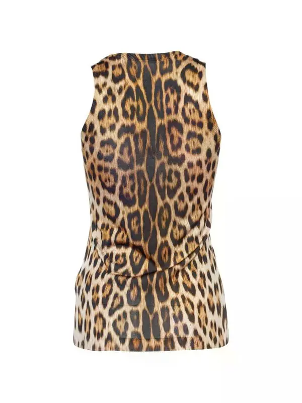 Roberto Cavalli Leopard-print Knit Tank Top