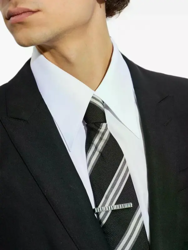 Paul Smith Mother-of-pearl Striped Tie Clip - Silver