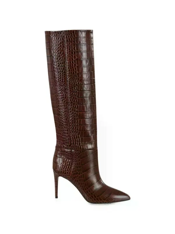 Paris Texas Croc-effect Pointed-toe Boots