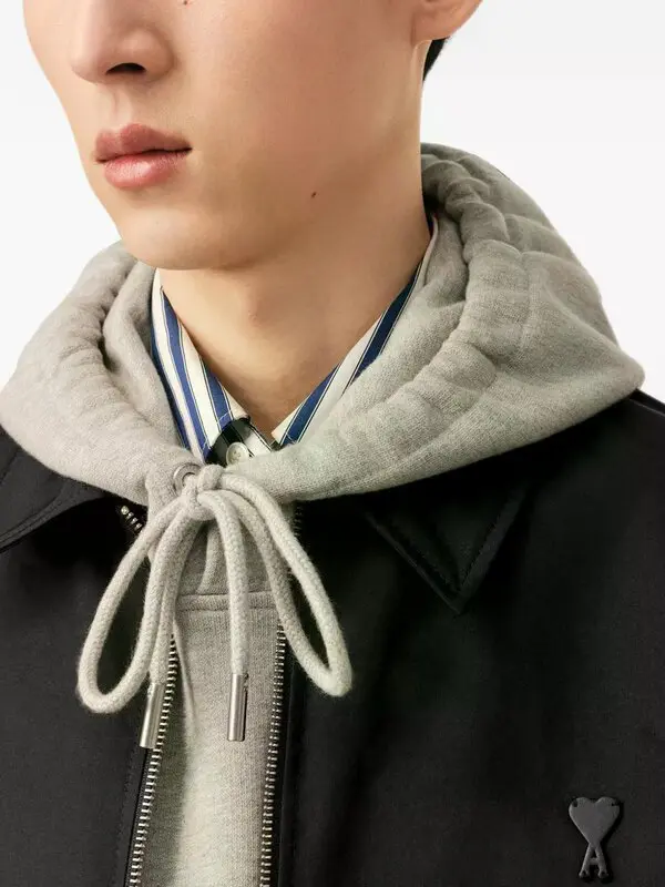 AMI Paris Nylon Jacket With De Coeur Detail