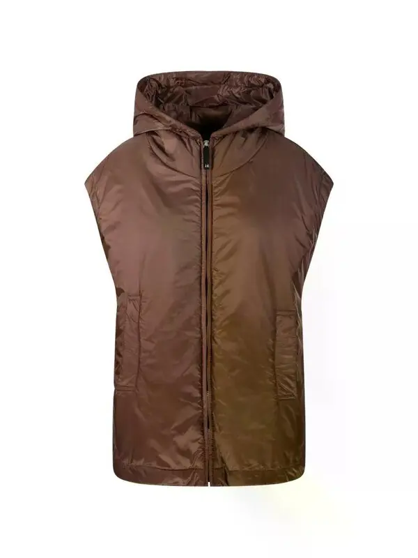Max Mara Hooded Sleeveless Jacket - Brown